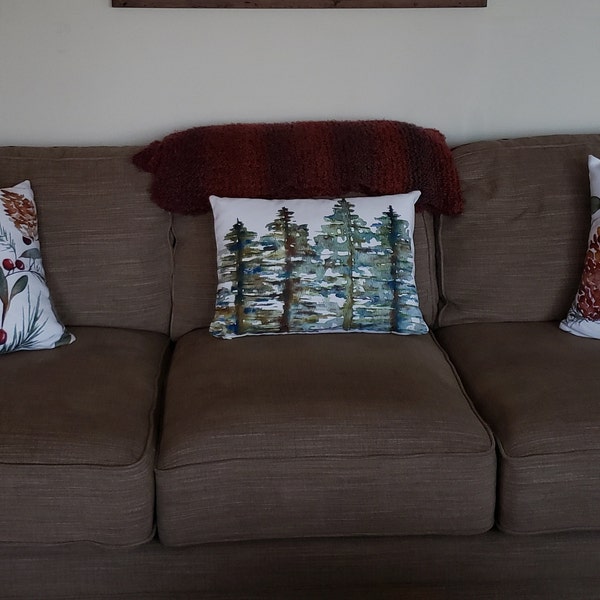 Four Pines II Abstract Trees Print | Spun Polyester Lumbar Pillow Cover ...