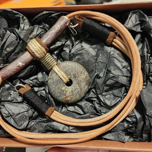 Primitive Ethnic Choker Necklace for Men or Women, Tribal Leather ...