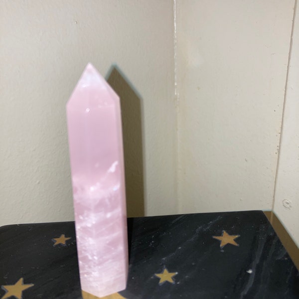 Rose Quartz Towers Crystal Obelisk Natural Crystals Tower Point Wand ...