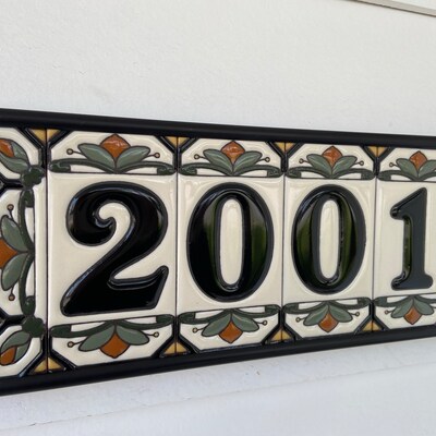 House Numbers Address Tiles Framed Set Custom Address Tiles - Etsy