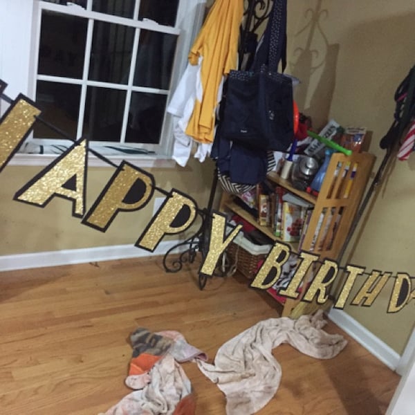 Roaring Twenties Birthday Banner, Art Deco HAPPY BIRTHDAY Banner, Art ...