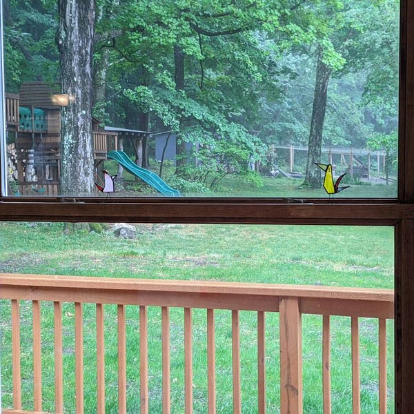 Stained Glass Silly Bird Suncatcher – Whimsical Window Decoration - Etsy