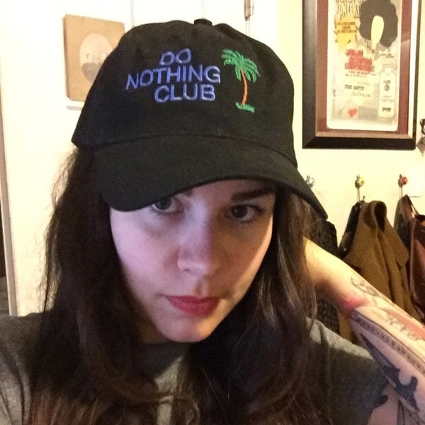 Do Nothing Club Cap- Black Floppy W/blue Lettering - Etsy