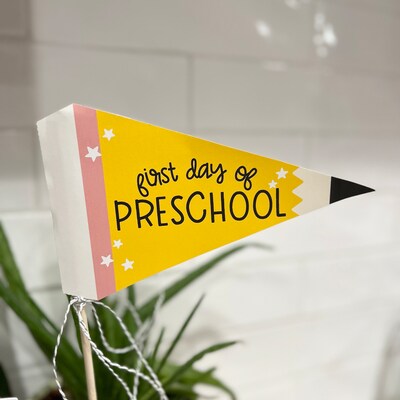 First Day of School Flags Printable Back to School Pennant Flags ...