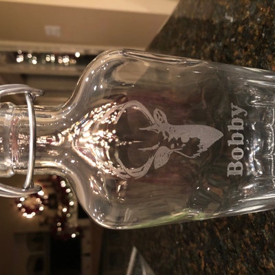 Personalized Glass Flask 500 Ml, Custom Groomsmen Gift, Glassware ...