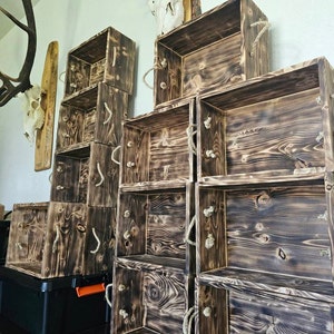 Farmhouse Storage Box Wooden Box Rope Handles Wooden Basket Wooden ...