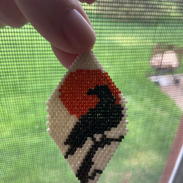 Moon Raven Bead Earrings Pattern Pdfbrick Stitch Seed Bead Digital ...