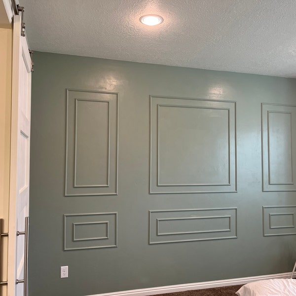 Decorative Wainscot Panel, Wall Moulding Design, Ready Cut Molding Kit ... Decorative Wainscot Panel, Wall Moulding Design, Ready Cut Molding Kit ...