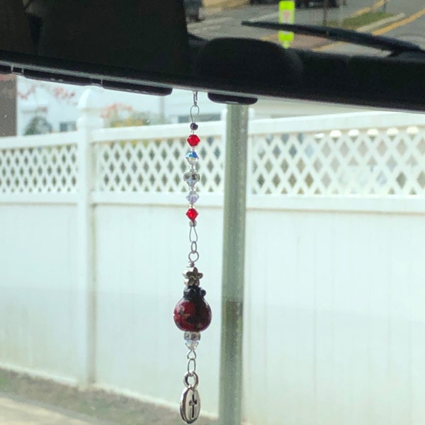 Christian Car Charm, Faith Car Accessory, Christian Car Decor, Rearview ...