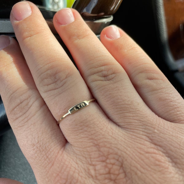 Nameplate Ring ~ 14K Solid YELLOW Gold • Personalized Real Gold Ring ...