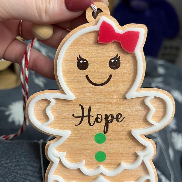 Personalized Gingerbread Christmas Ornament, 3D Customized Cookie ...