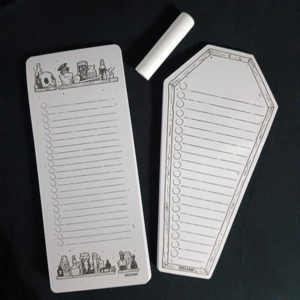 Coffin List Notepad- Spooky Cute Goth Stationery - Etsy