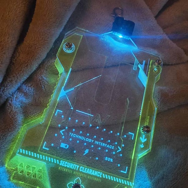 Futuristic Cyberpunk Light up RGB LED Pass/badge Holder ( Cosplay ...