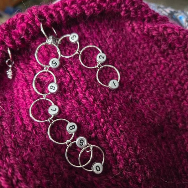 Stitch Markers With Numbers, Progress Keepers, Knitting Row Counter ...