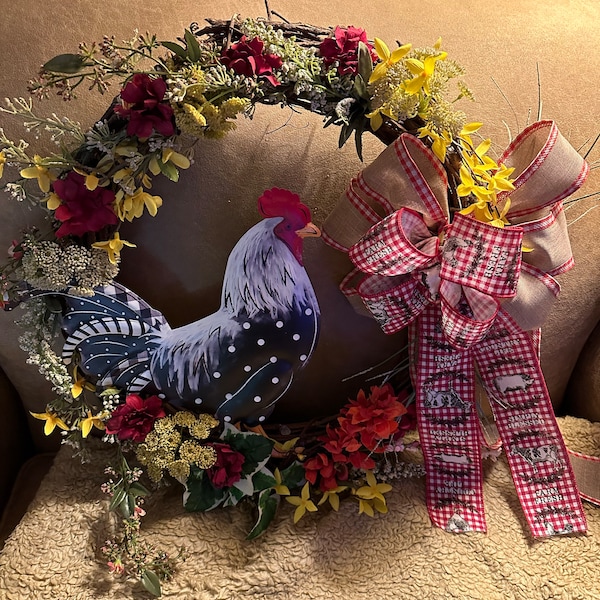 12in Metal Rooster Hanger: Multi Color - Etsy