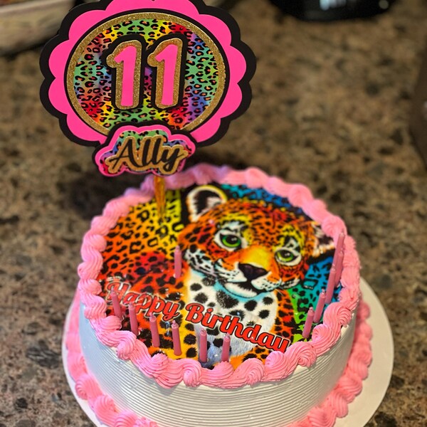 Rainbow Cheetah Cake Topper, Custom Cheetah Cake Topper, Rainbow Animal ...