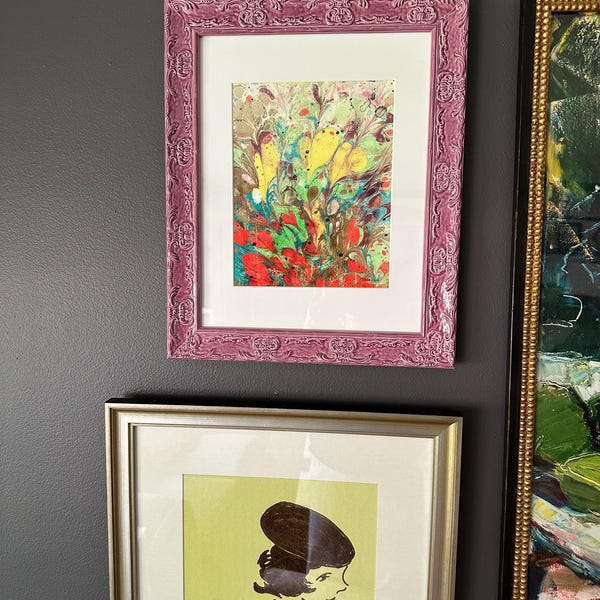Victorian Picture Frames Pink Purple Glossy Lacquer Ornate Funky ...
