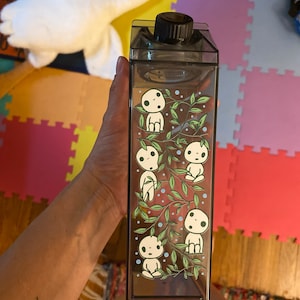 Soot Sprites Water Bottle, Kawaii Water Bottle, 16.9 Oz Bottle, Yellow ...