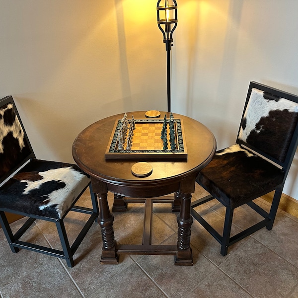Genuine Cowhide Dining Chair, Kitchen Chairs, Accent Chair Set, Dining ...