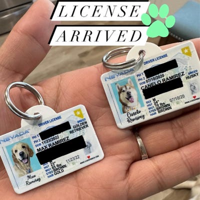 Texas Driver Dog Id Tag Personalized License, Durable Dog Tag, Double ...