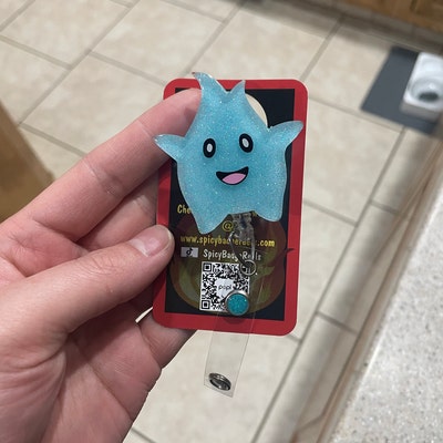 Floral Badge Buddy Cute Glitter ID Badge Job Title/name - Etsy