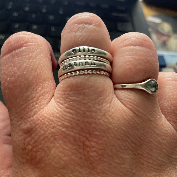 Script Name Ring, Sterling Silver Personalized Rings, Personalized ...