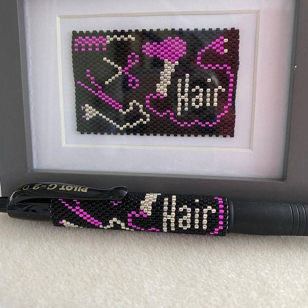 Pen Wrap Pattern / Pen Cover Pattern / Peyote Pattern "hairdresser ...