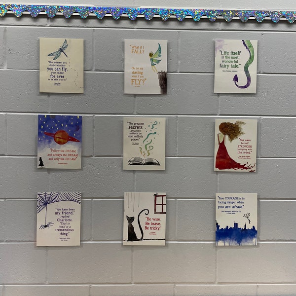 Children's Literature Inspirational Quote Print Set. Discount Classroom ...