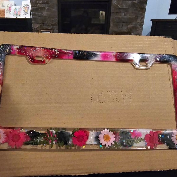Rose Gold Holographic License Plate Frame | Holographic License Plate ...