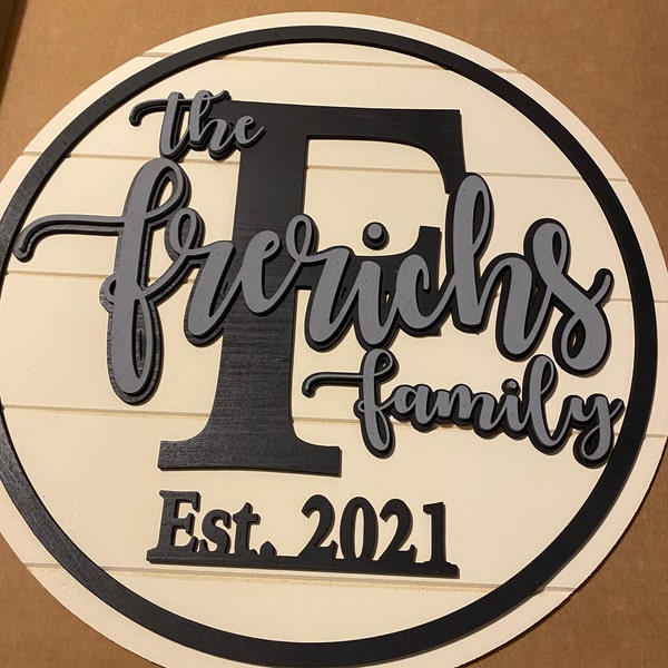 Last Name Sign, Established Sign, Established Name Sign, Gift for ...