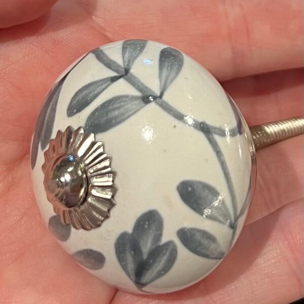 Ceramic Round White Knob Mushroom Shape 1-3/8” Cabinet Handle Smooth ...