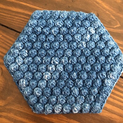 CROCHET PATTERN // Bobble Hexagon Trivet // Modern Trivet Pattern ...