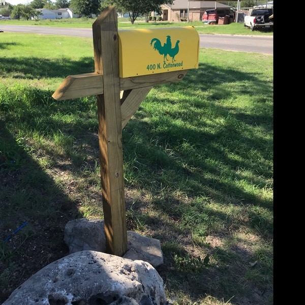 Mailbox Number With Rooster & Chicken Vinyl Decal - Mailbox - Address ...
