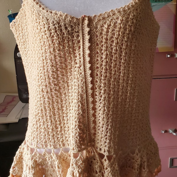 Summertime Vintage Crochet Top Pattern | Crochet Tank Top Pattern ...