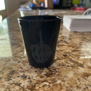 Skeleton Middle Finger Shot Glass - Etsy