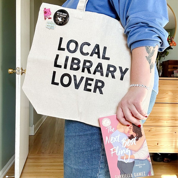Local Library Lover Tote Bag • Modern Cotton Canvas Tote Bag for ...