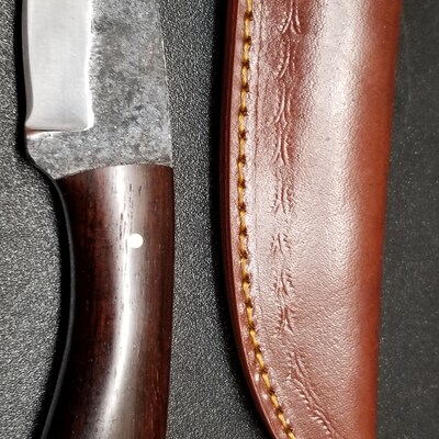 Hand Forge Bushcraft Knife With Sheath Rosewood Fixed Blade Custom Knife Hunting Knife Camping ...
