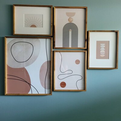 Gallery Wall Printable Art Set of Five, Mid Century Modern Art Poster ...