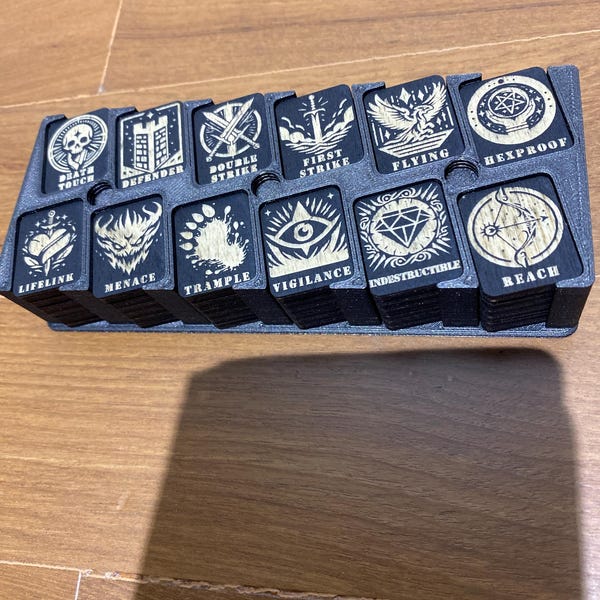 Wooden Ability Counter Set Compatible With Magic (MTG) - Laser Engraved ...