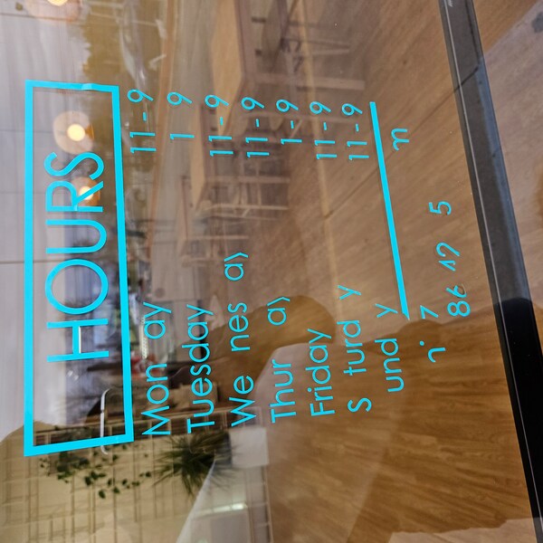 Store Hours Decal - Personalized Business Signage - Custom Open Close ...