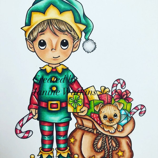 Digital Stamp, Digi Stamp, Digistamp, Santa's Little Helper Bundle by ...
