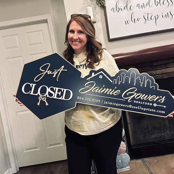 Just Closed, 3D Key Just Closed Sign, Closing Photo Prop, Modern Key ...