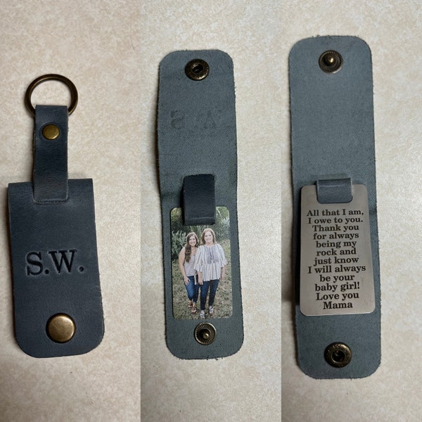 Leather Photo Keychain, Custom Boyfriend Gift, Anniversary Gifts for ...