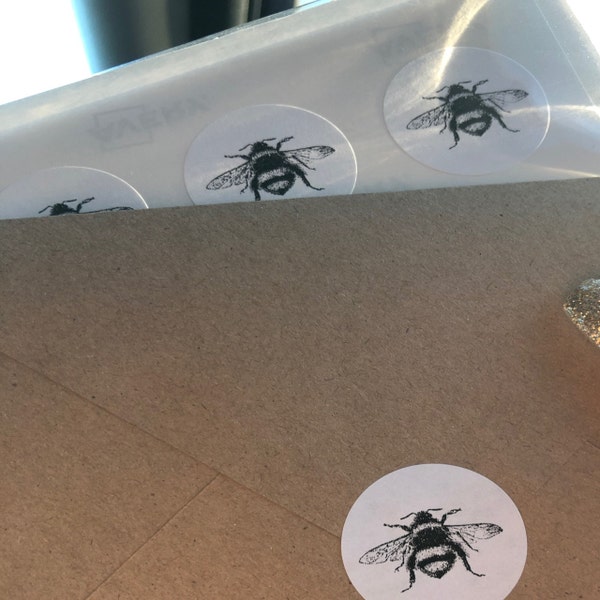 Bee Stickers One Inch Round Seals - Etsy
