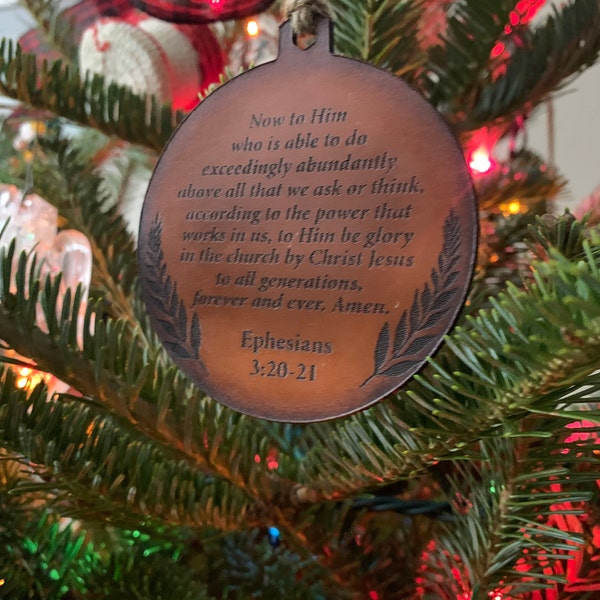 Bible Verse Ornament - Christian Leather Ornament - Ornaments ...