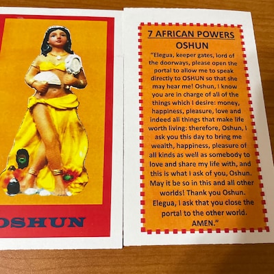 Oshun Orisha Prayer Card 7 African Powers - Etsy