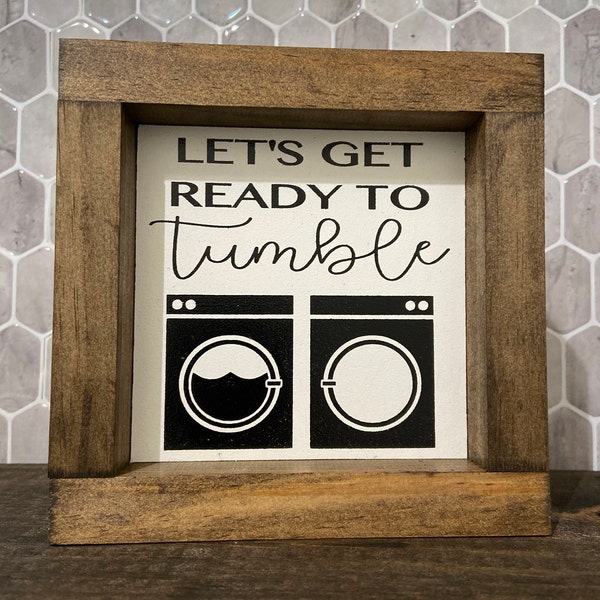 Funny Laundry Room Mini Collection 6"x6" Farmhouse Style Shelf Sign ...