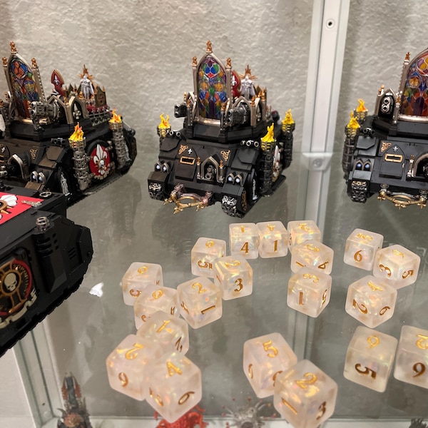 Sunken Artifact Dice, Steampunk Dice Set With Gear Inclusions, With Cog ...