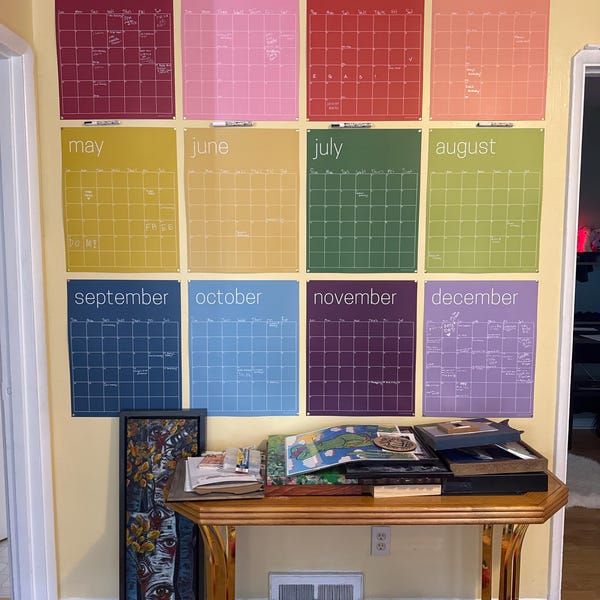 Reusable Large Wall Calendar 16 X 20 Inches | Undated | Erasable Paper ...