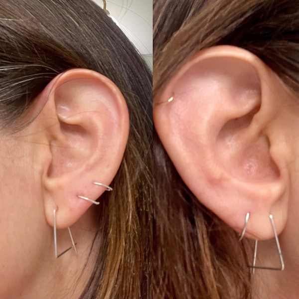 Small Circle Ear Jacket Earrings 14k Gold Filled, Sterling Silver ...